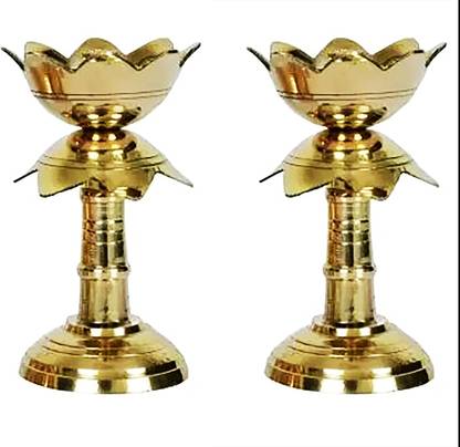 Giftonia Kamal Stand Diya / Lotus Lamp for Home / Mandir Pooja Pure ...