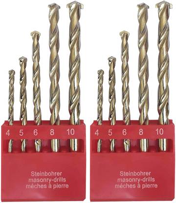 DUMDAAR 5pc Multi Size Masonry drill bit Concrete Cement Stone Drill ...