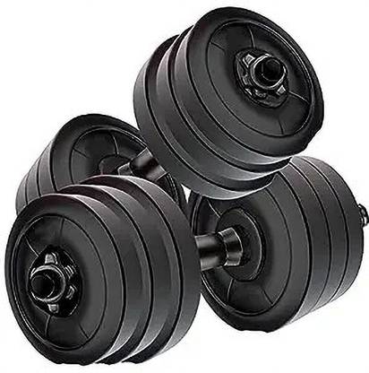 ASU FIT djustable Dumbells 10 Kg PVC Weight Plates with 2 Iron Rods ...
