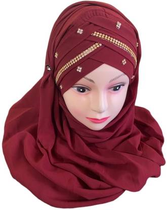 HASHA Self Design Georgette Women Fancy Scarf - Buy HASHA Self Design ...