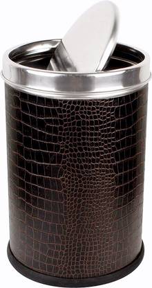 OPR Stainless Steel Leather Swing Dustbin With Lid (8 x 12 inch - 10 ...