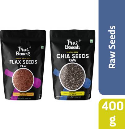 True Elements Raw Chia Seeds 150gm + Raw Flax Seeds 250gm - Combo - 400gm Chia Seeds Price in ...