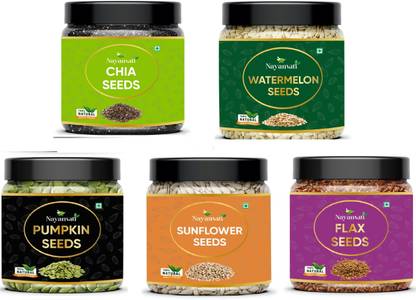 Nayanvati Raw Flax, Chia, Pumpkin, Watermelon, Sunflower Seeds Combo ...