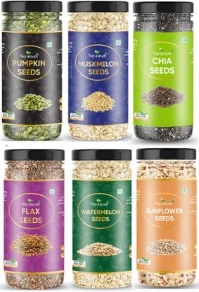 Nayanvati Raw Flax, Chia, Pumpkin, Watermelon, Sunflower Seeds Combo ...