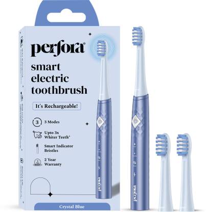 Perfora Rechargeable Toothbrush |3 Brush Heads |3 Modes | Smart ...