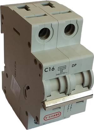 V-Guard 16A Double Pole 'C' curve (MCB) Miniature Circuit Breaker MCB ...
