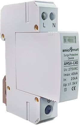 amiciSmart AC Surge Protector, 2-Pole 20KA~40KA 275V SPD Lightning ...