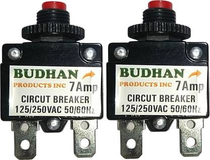 BUDHAN PRODUCTS INC 2 Pcs of 7A Circuit Breaker with Push Button Reset ...