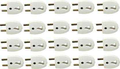 b'five 2 pin top Casio Plastic Plug Top 6A Pack of 20 Plugtop Pin ...