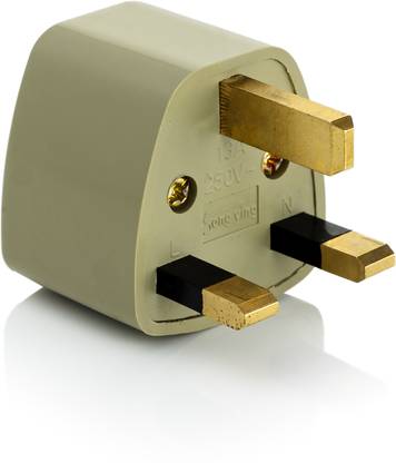 HI-PLASST (1pc) Travel Adapter UK Flat 3 Pin Power Plug Converter ...