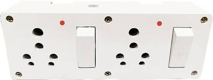 CONA Deluxe Universal 16A Dual Switch Socket Box with Indicator 16 A ...