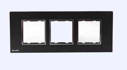 Dewon Electric 6 Module Black Switch Plate | Modular Cover Frame ...