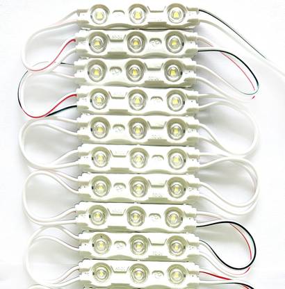 Steko 10 Pieces (WHITE) DC 12V 1.5 Watt 3 LED Optical Lens Module Strip ...