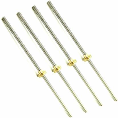INVENTO 4Pcs 1mtr SS304 Threaded Rod M6 6mm OD+M6 nut 1mm Pitch 6mm T ...