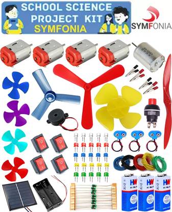 SYMFONIA School Science Project DC Motor kit 70 Item Loose in one Pack ...