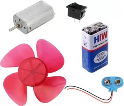 AQBP DC Motor, 4-Blade Propeller, 9v Battery, 9v Connector, Switch ...