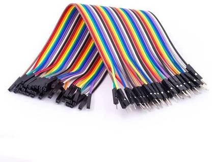 TES-EV F2M Jumper Wires (20cm) -Strip of 40 Electronic Components ...