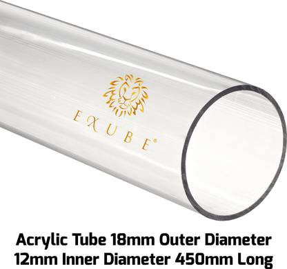 EXUBE Acrylic Tube 18mm O.D 12mm I.D 450mm Long Electronic Components ...