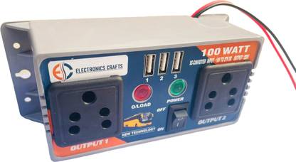 Electronics Crafts 12 24volt to220 volt 100w Dcto ac converter with 3Usb And Best quality ...