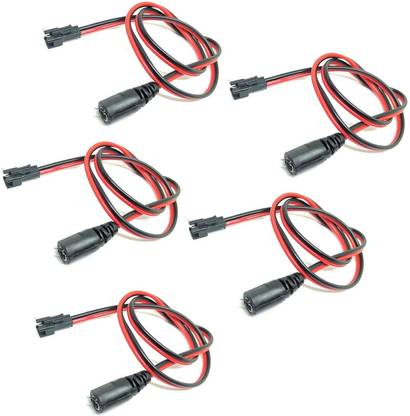 INVENTO 5Pcs 500mm 2pin 2Wire Female JST Connector Cable to DC Female ...