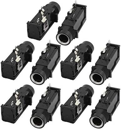 Prowans 6.35MM 3 Pins DC Power Socket PCB Mount Panel Solder Connector ...