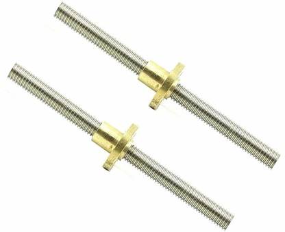 INVENTO 2Pcs 150mm(0.15 mtr)SS304 Threaded Rod M8 8mm OD+M8 nut 1.25mm Pitch 8mm Automotive ...