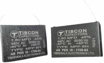 M&M HARIS 1.5 uf / MFD Tibcon Capacitor for Wall Fan / Table Fan ...