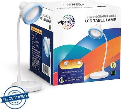 Wipro 6W Re-chargeable LED Table Lamp 4 hrs Lantern Emergency Light ...