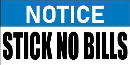 Ordershock Notice Stick No Bills Sign Board Self Adhesive Multicolor ...