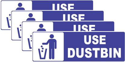 VAAIMAI Use Dustbin Sticker, Vinyl UV Printed, 12X4 IN, Safety Signage ...