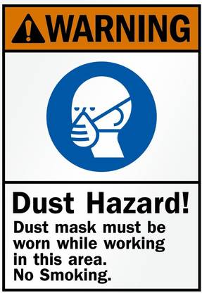 RLDigitalUnits WARNING DUST HAZARD! SIGN BOARD Emergency Sign Price in ...