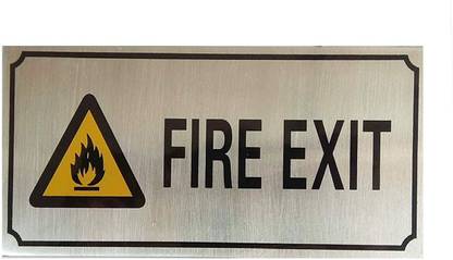KRYTONE Stainless Steel FIRE EXIT Metal Signage Board Emergency Sign ...