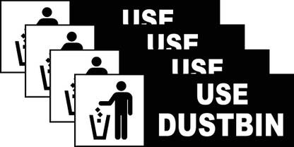 VAAIMAI Use Dustbin Sticker, Glossy Sticker, UV Protected, Self ...