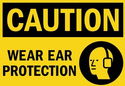 RLDigitalUnits CAUTION WEAR EAR PROTECTION SIGN BOARD Emergency Sign ...