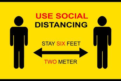 VAAIMAI Use Social Distance Sign Sticker, Stay 6 Feet 2 Meter Sign ...
