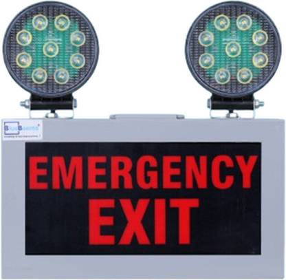 Bluebeems Red LED Sign Board with Halogen Light – EMERGENCY EXIT I Wall ...