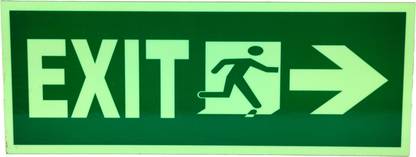 Sarvam Right Side Exit Safety AutoGlow Sign Board in 3mm foam sheet ...