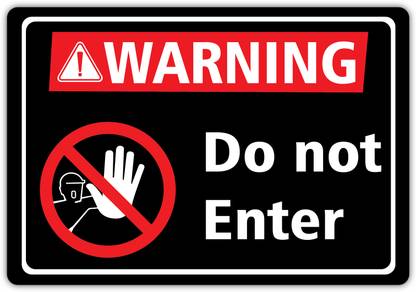 VVWV WARNING DO NOT ENTER SIGN STICKER FOR HOSPITAL, BANK,RESTAURENT ...