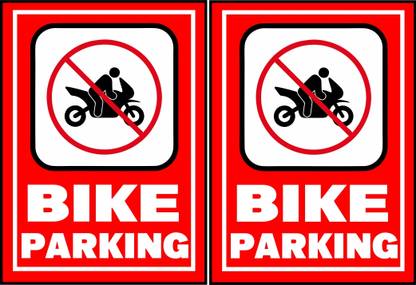 komstec Bike Parking Sign Board for Bike Park Multicolor Sunboard5.5x4 ...