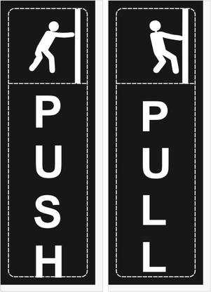 GOODPRINTZONE Push Pull Signage For Door Size3X9 Inch 5mm Thick ...