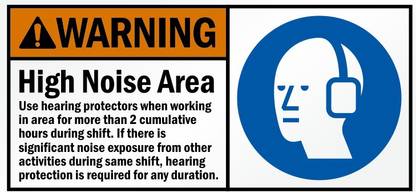 RLDigitalUnits WARNING HIGH NOISE AREA SIGN BOARD Emergency Sign Price ...