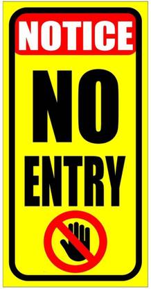 Buzzhub No Entry Sign Board 8x4 Inch Security Notice for Home, Office ...