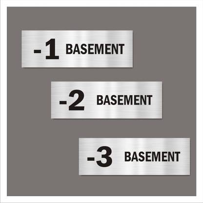 Mindcraftz Basement 1 to 3 Sign Board Silver Color Emergency Sign Price ...