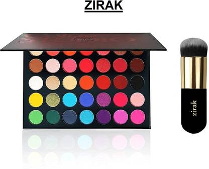ZIRAK ZRK Eyeshadow Palette (35 Glazed Shade Color) with Foundation ...