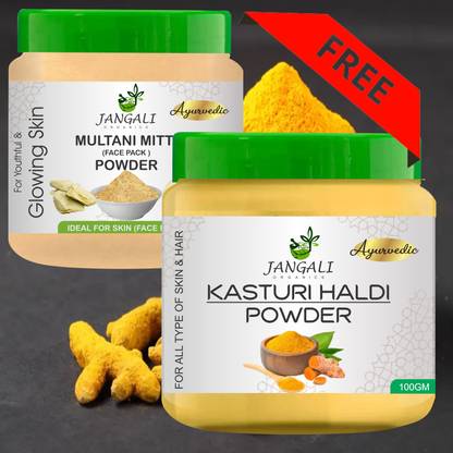Pure Jangali Organics Multani Mitti Kasturi Haldi Powder For Spot Less ...