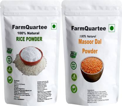 FarmQuartee MASOOR DAL POWDER & RICE POWDER FOR SKIN ( 50 GM EACH ...