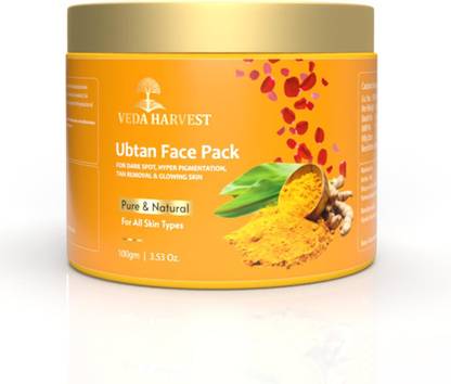 veda harvest Ubtan Face Pack for Glowing Skin,Tan Removal, Hyperpigmentation,Detan Face Pack ...