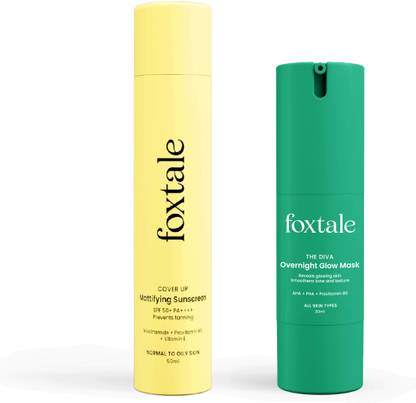Foxtale Glow & Protect Duo | Diva Over Night Glow Mask 30ml + Matte ...