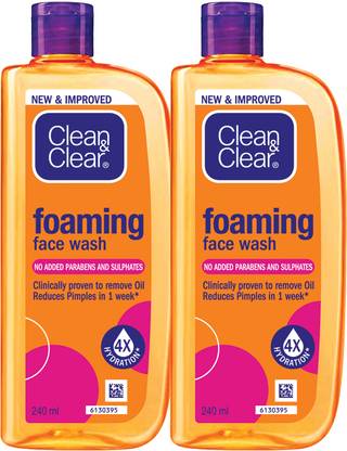 Clean & Clear Foaming Face wash 480ml| Clinically proven| Pimple & Acne ...