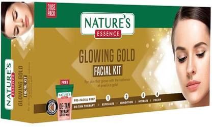 Nature's Essence Glowing Gold Facial Kit 20gm - Price in India, Buy Nature's Essence Glowing ...